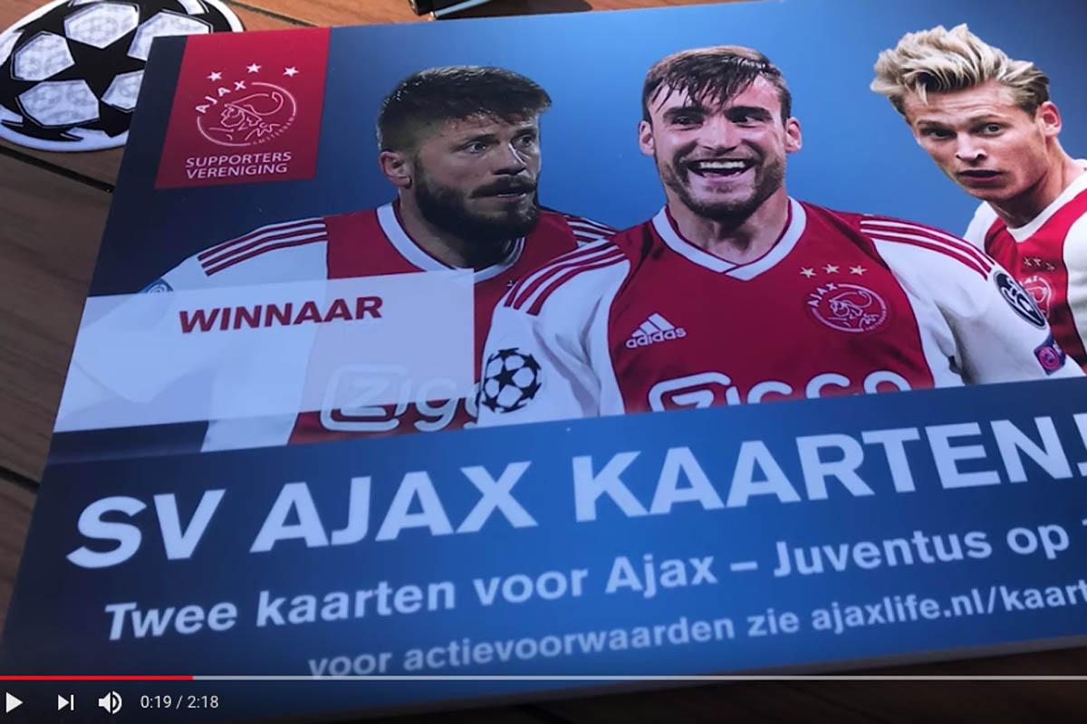 Wij wensen winnaars kaartenjacht veel plezier bij Ajax - Juve ...